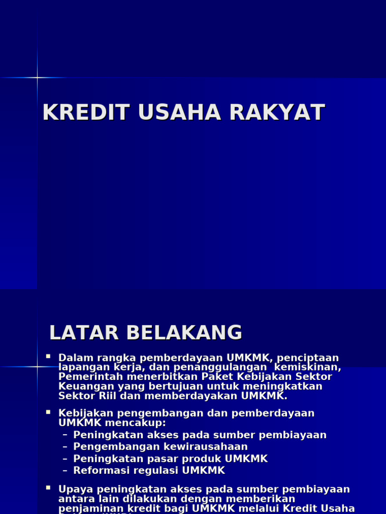 Kebijakan Kredit Usaha Rakyat untuk UMKM | PDF