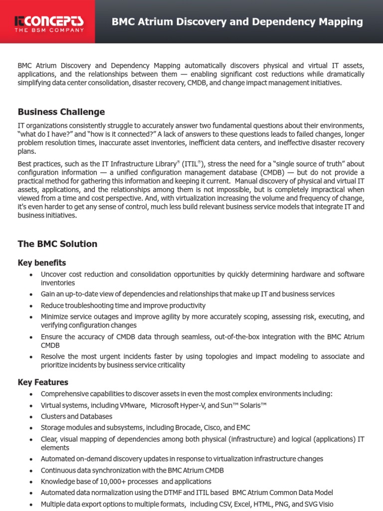 Bmc Atrium Discovery And Dependency Mapping Pdf Application Server Itil 4548
