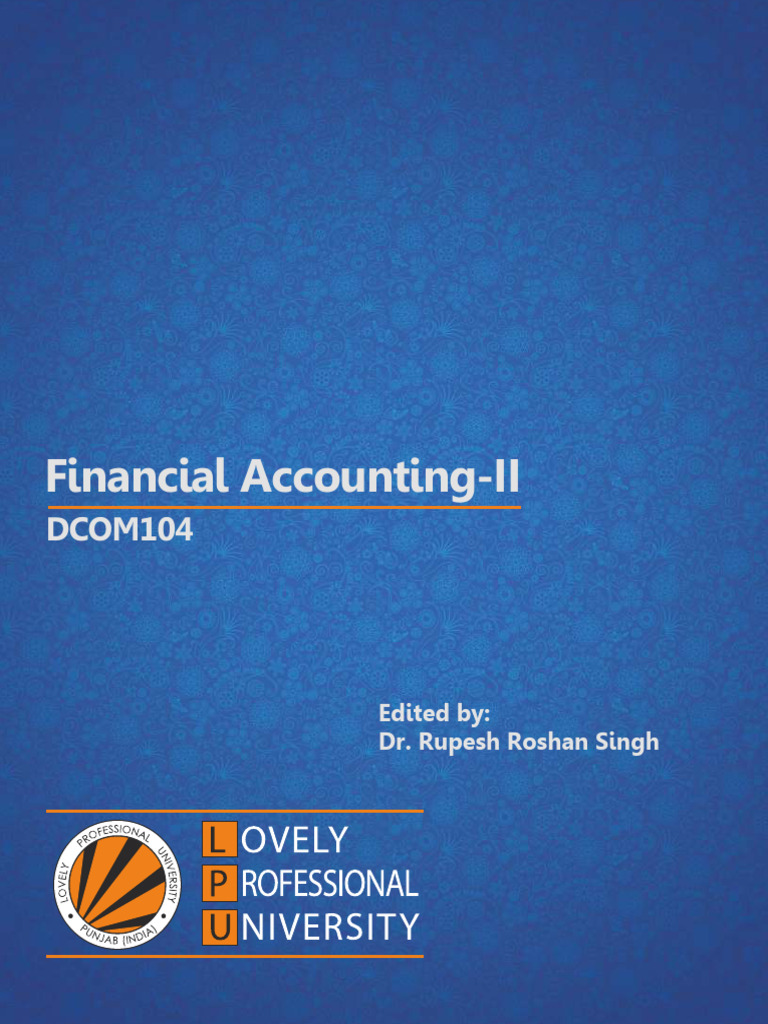 Dcom104 Financial Accounting II | PDF | Partnership | Debits And Credits