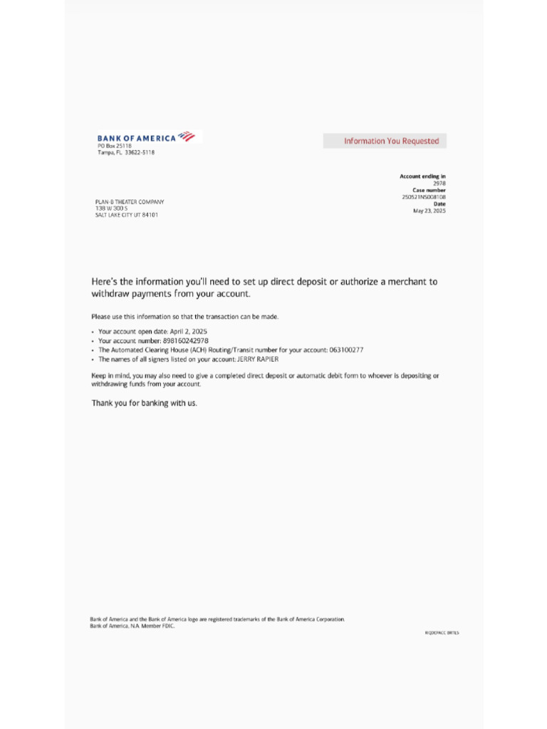 BOA Direct Deposit | PDF