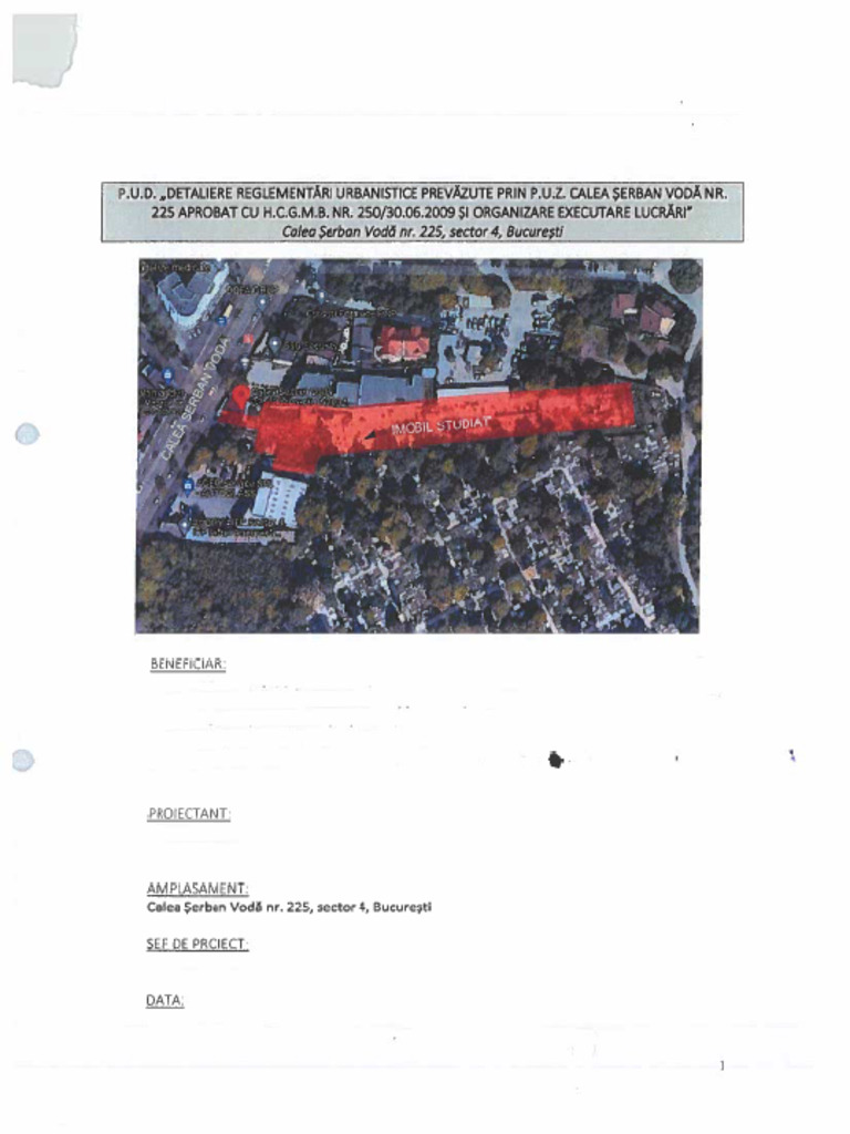 P.U.D. Str. Calea Serban Voda Nr. 225 Memoriu | PDF