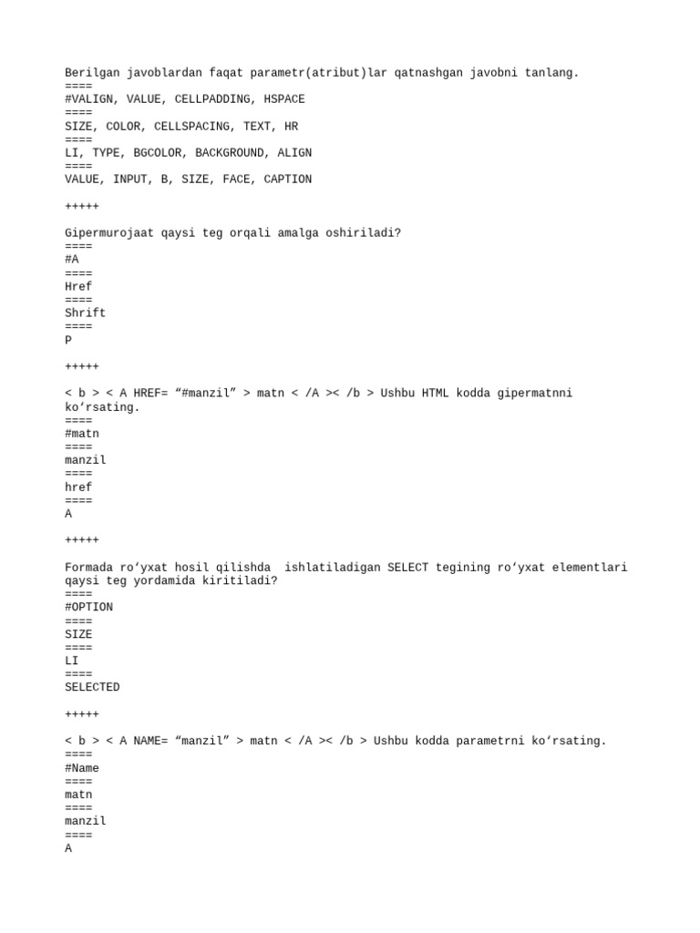 Web Ilovalar Yaratish - YAKUNIY (Hemis) | PDF