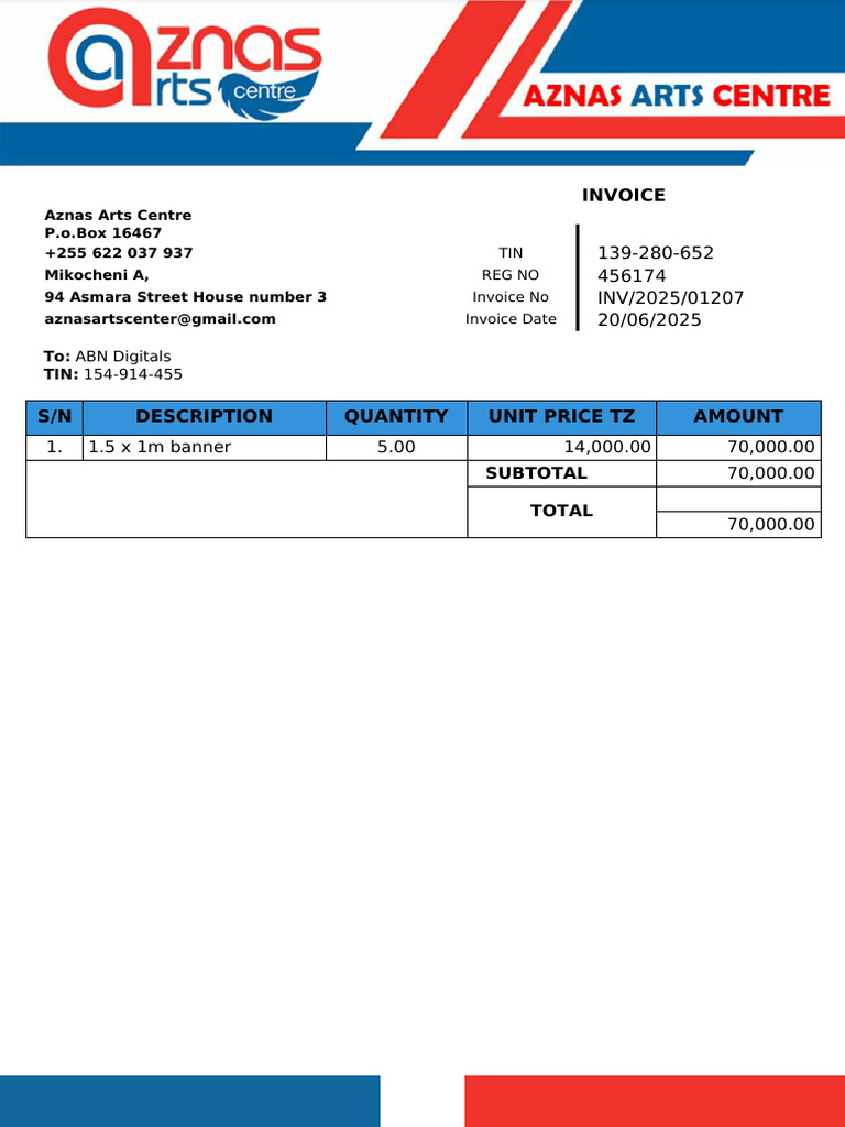 Abn Digital Banner 20-06-2025 Invoice | PDF