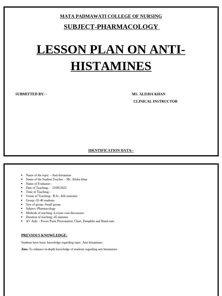 Modified Lesson Plan | PDF | Medical Specialties | Diseases And Disorders