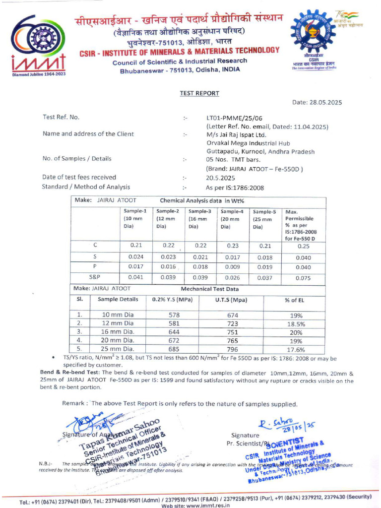 Csir Test Report | PDF