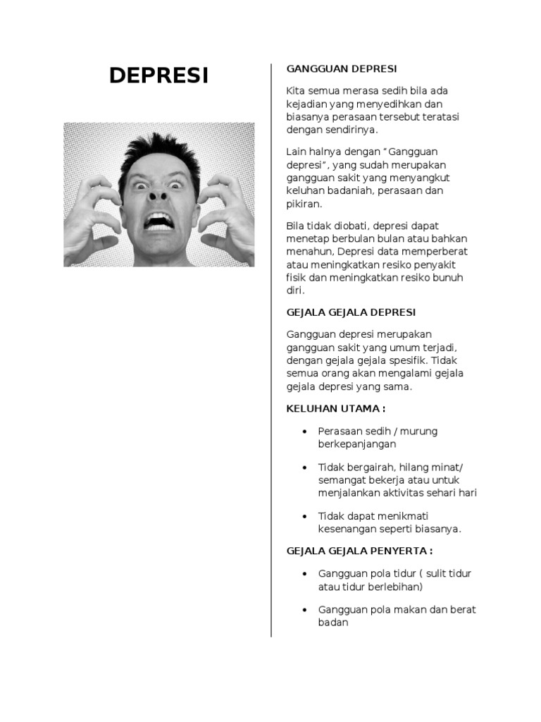 Draft Leaflet Depresi | PDF