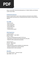 Sample CV - Fake Resume | PDF