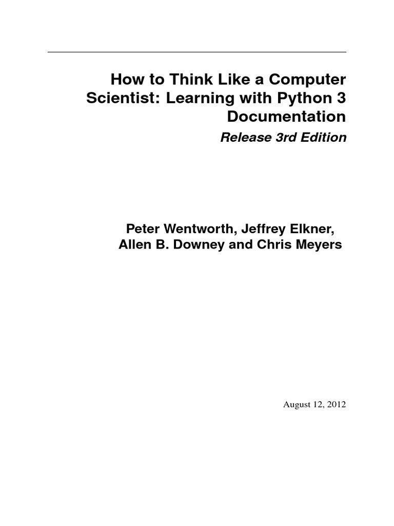 How To Think Like Computer Scientist | PDF | Parameter (Computer Programming) | Computer Programming