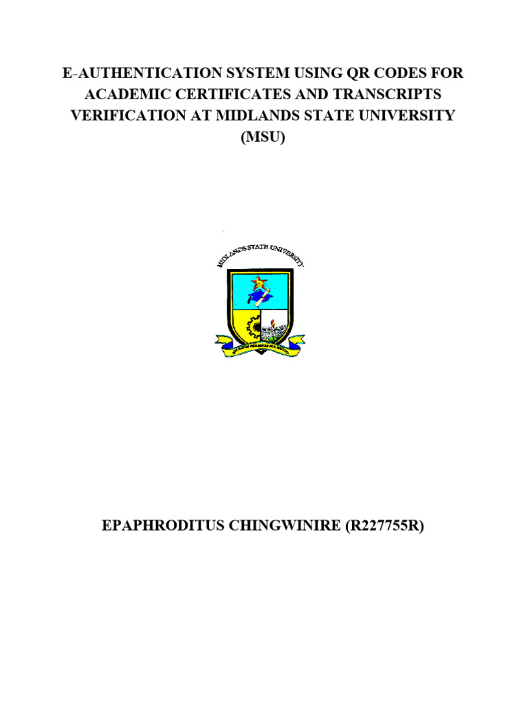 QR Code Based Certificate Authentication System Chapter 1 To 5 | PDF ...