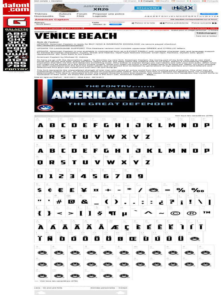 American Captain Font Overview | PDF | Publishing | Printing