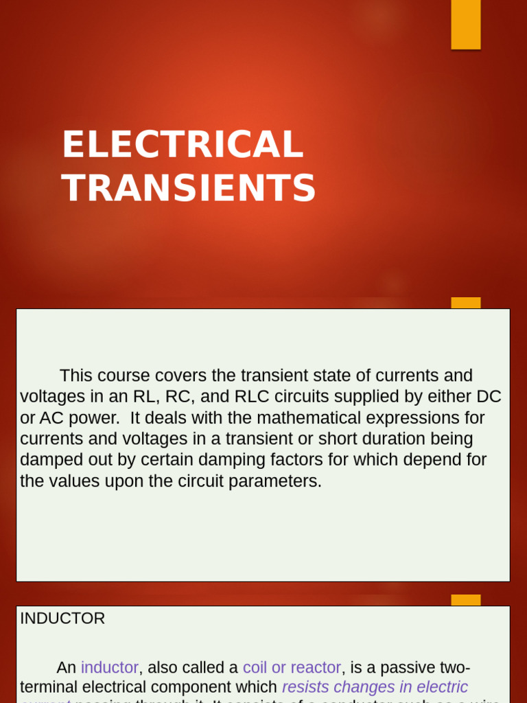 Chapter 1 Electrical-Transient | PDF | Inductor | Inductance