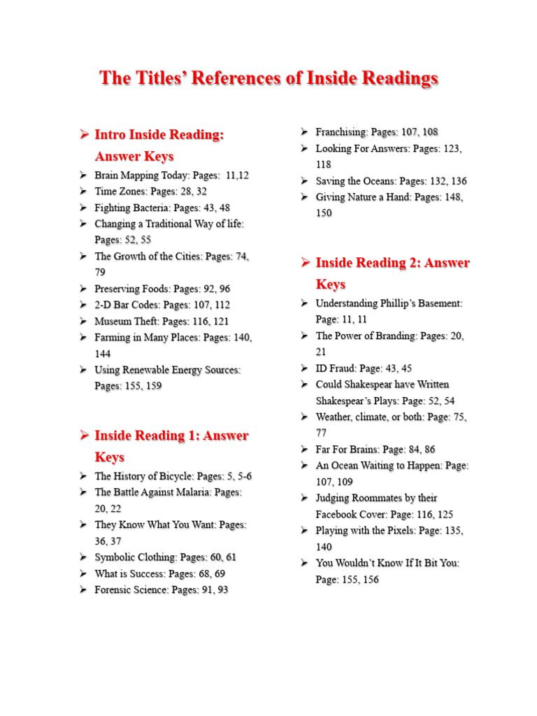 Answer Key Inside | PDF