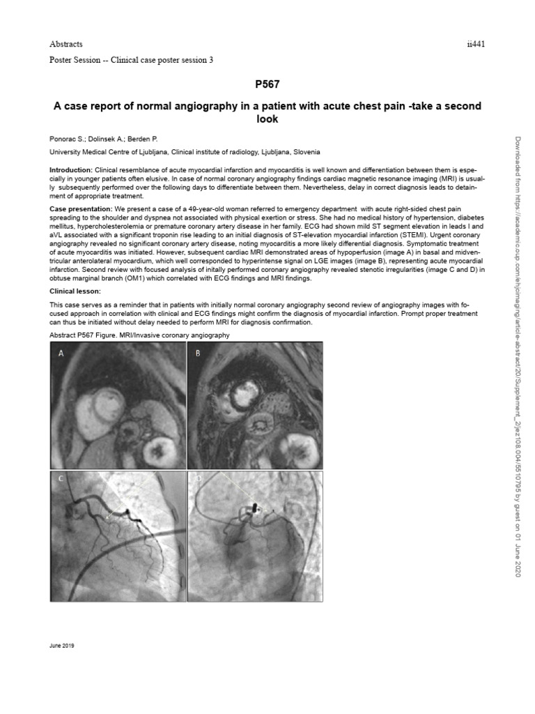 Normal Angiography in Chest Pain Case | PDF | Myocardial Infarction ...