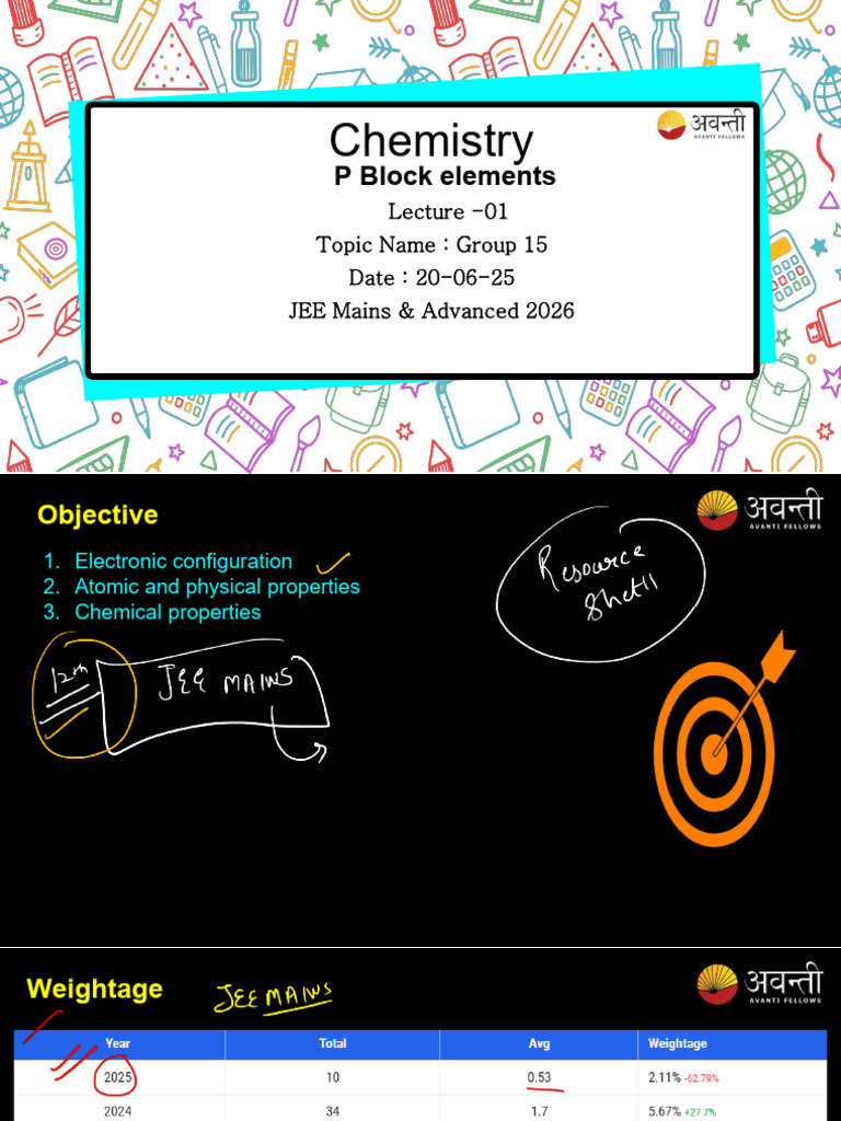 P Block Elements - Group 15 Grade 12M01 20-6-25 | PDF