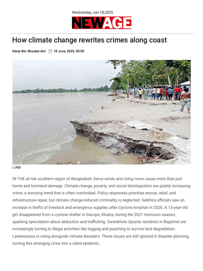 Climate Change Fuels Crime in Bangladesh | PDF | Criminology | Crimes