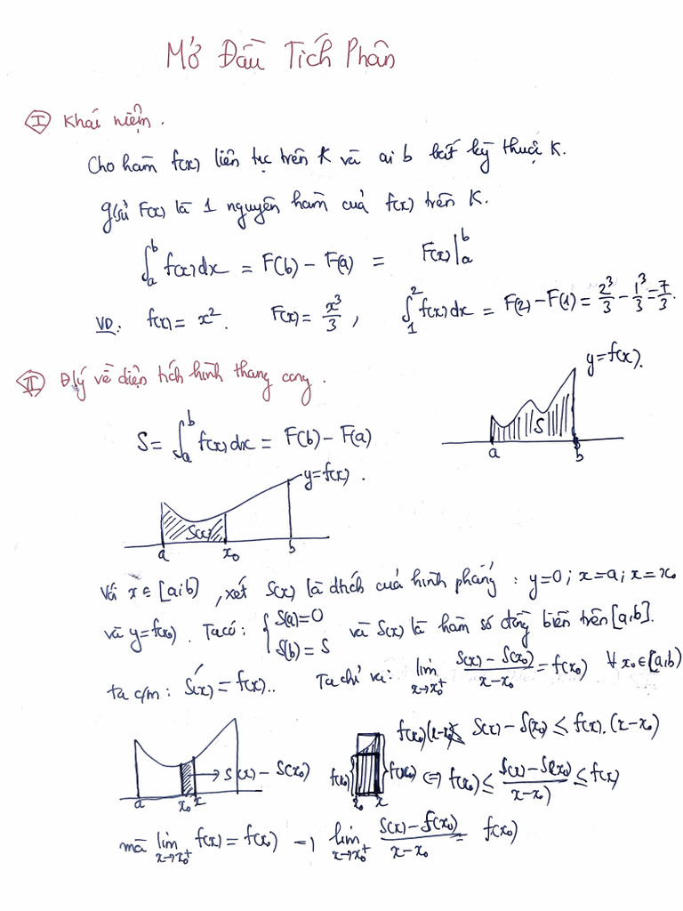 C6 - Bản Viết Tay - Mở Đầu Về Tích Phân | PDF