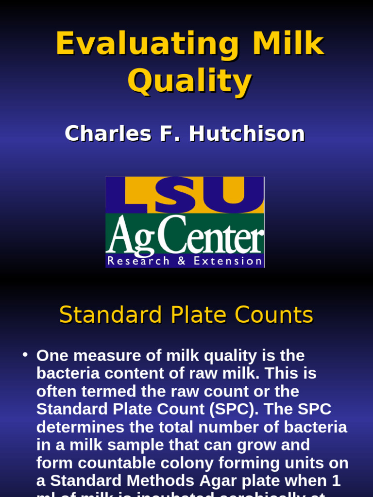 Evaluating Milk Quality | PDF | Milk | Microbiology