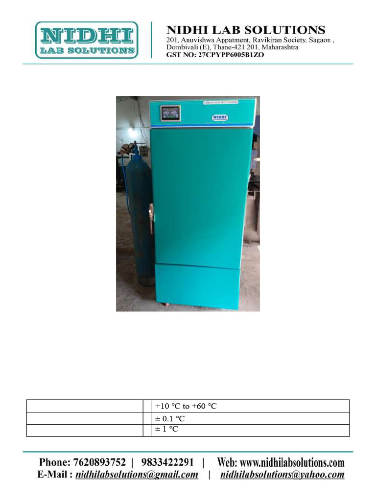 Carbonation Test Chamber | PDF | Humidity | Mechanical Engineering