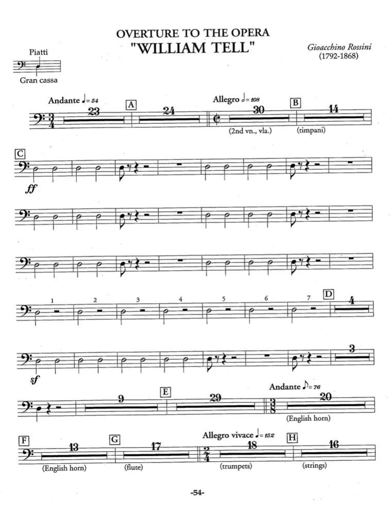 Overture - William Tell - Rossini | PDF