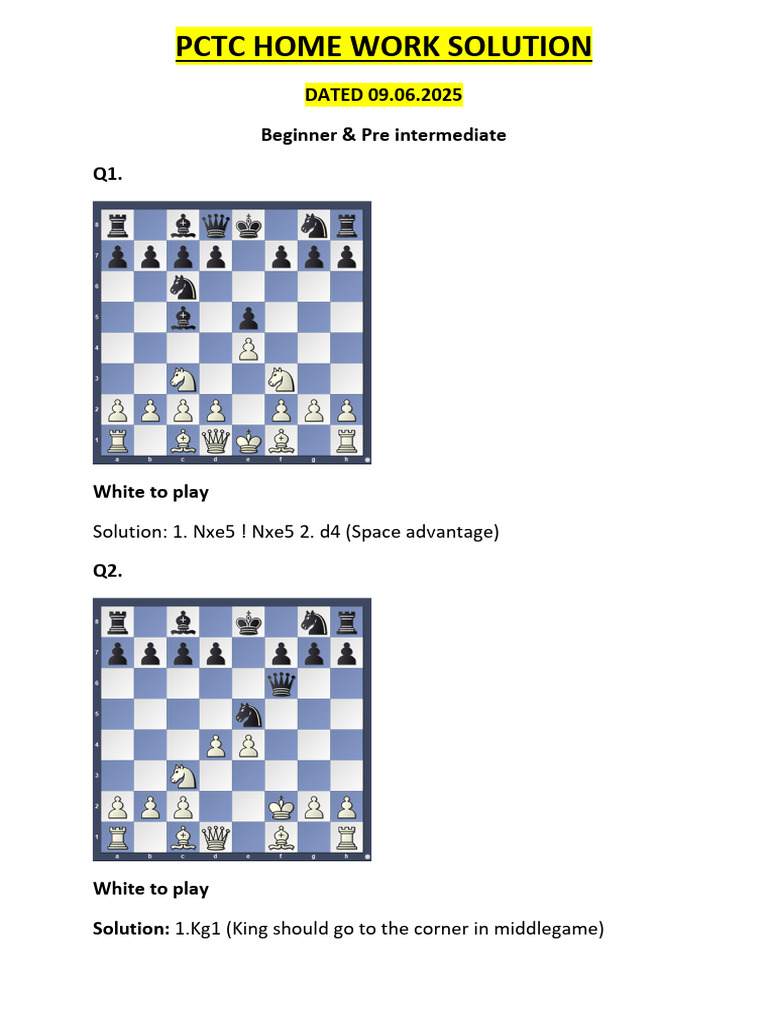 Solution To Beginner & Pre Intermediate Home Work Dated 09.06.2025 | PDF