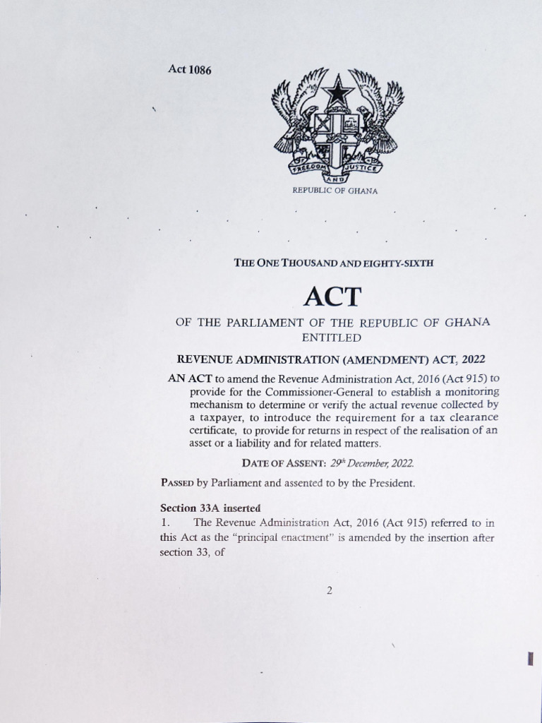 Revenue Administration Act Amendment 2022 | PDF | Taxes | Income Tax