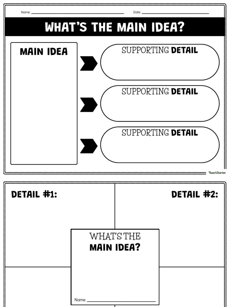 Main Idea and Details Organizer | PDF