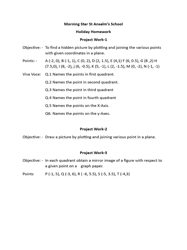 Holiday Homework-Maths 9th | PDF