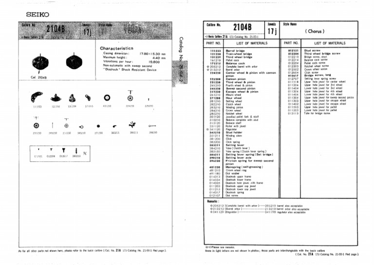 Seiko - Manual Técnico 2104B - en | PDF