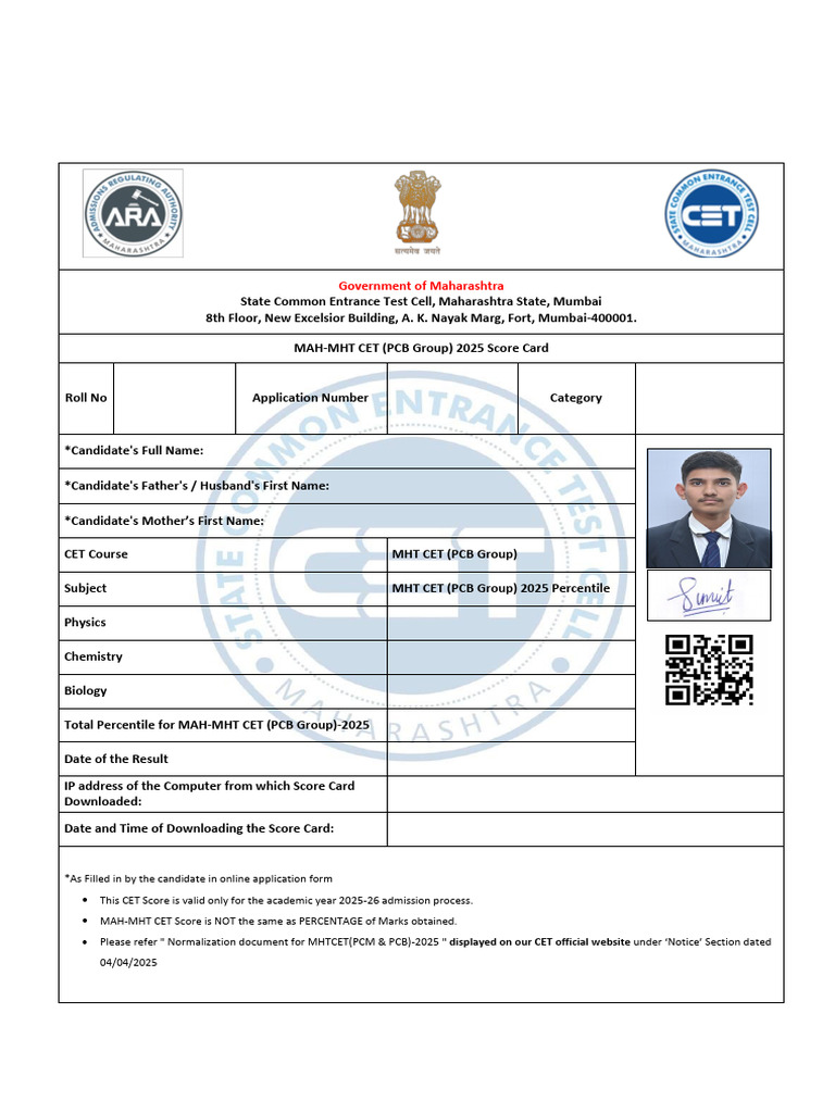 Bio Cet Result | PDF