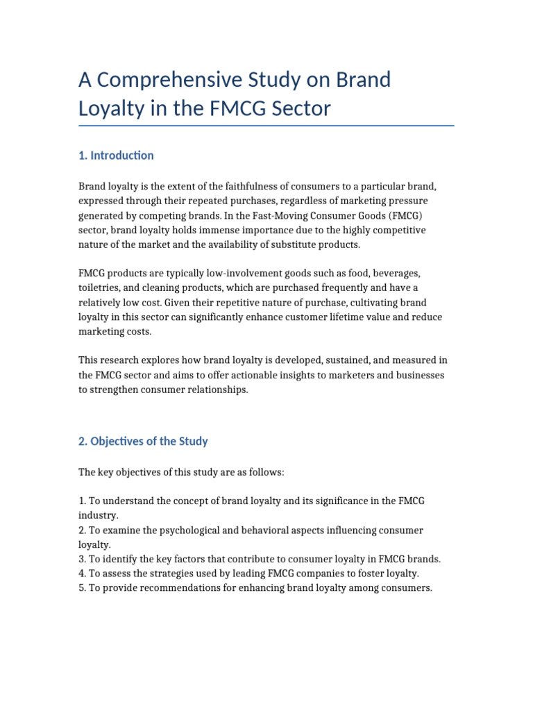 Extended Brand Loyalty FMCG Project | PDF | Brand | Sampling (Statistics)