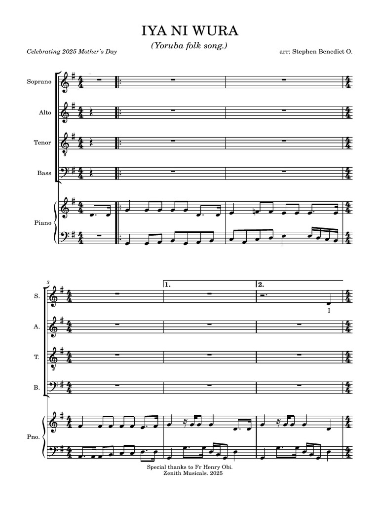 Iya Ni Wura Lyrics and Celebration | PDF | Vocal Music | Singing
