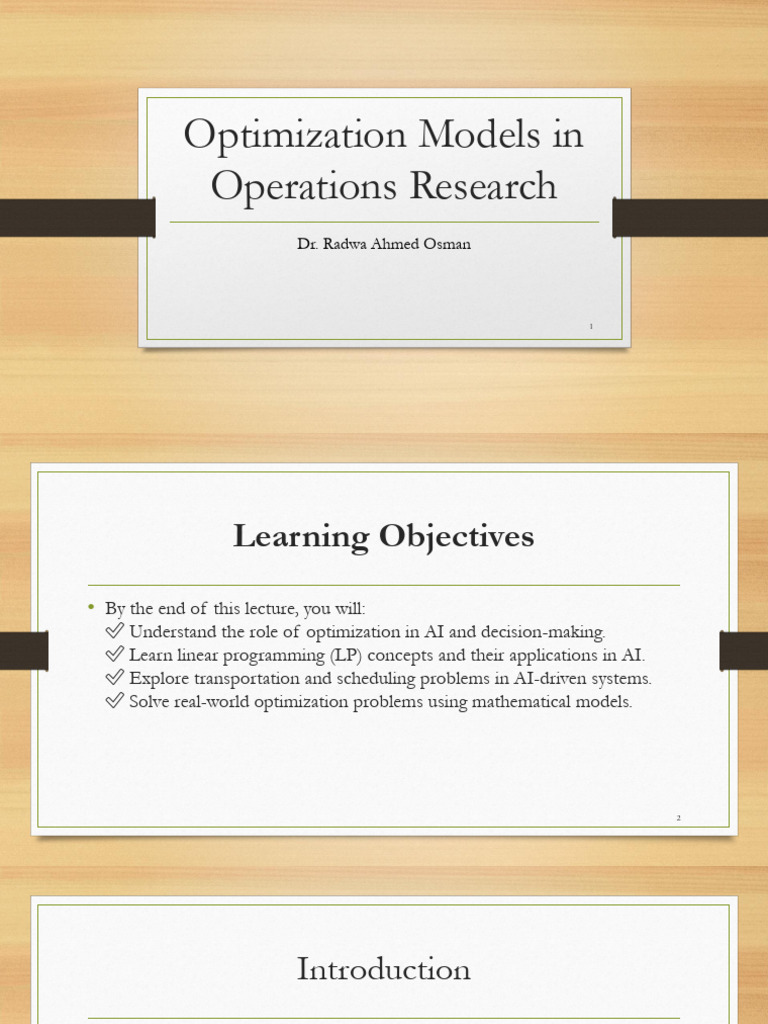 Optimization Models in Operations Research-Lec3 | PDF | Mathematical ...
