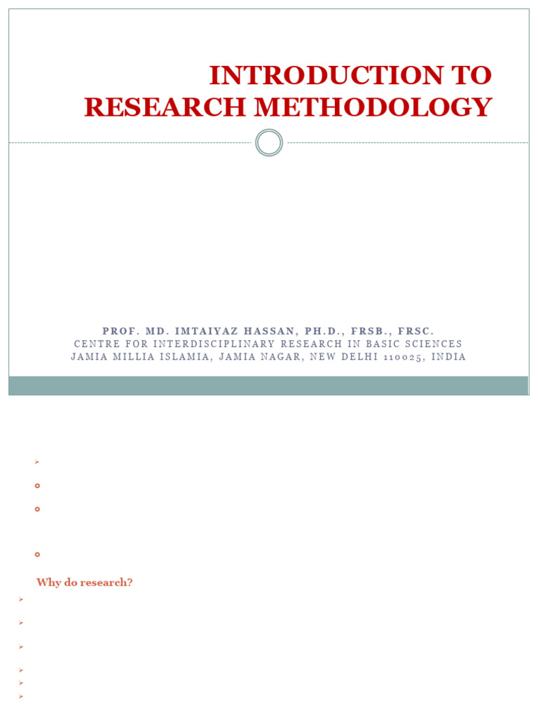 Research Methodology1 Hassan | PDF | Sampling (Statistics) | Hypothesis