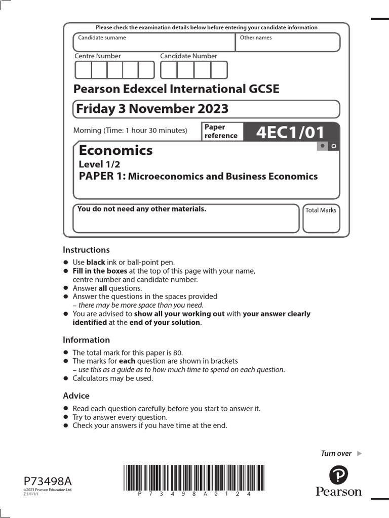4ec1 01 Que 20231104 | PDF | Demand | Macroeconomics
