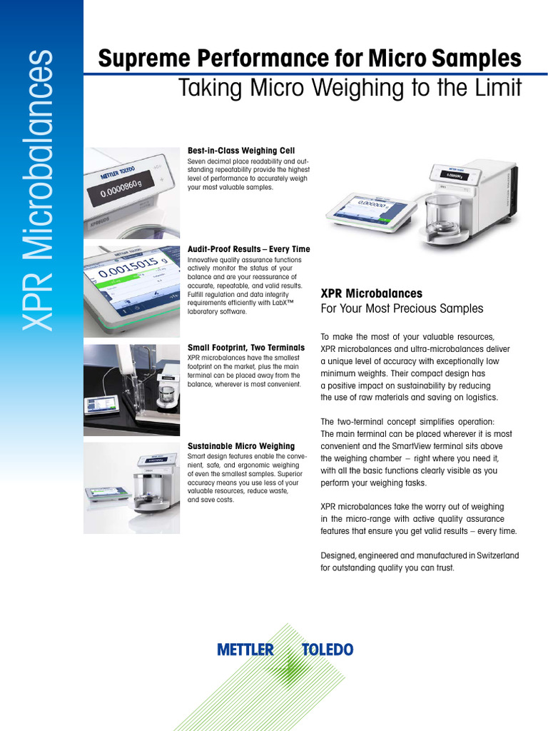 XPR Microbalances: Precision Weighing Solutions | PDF