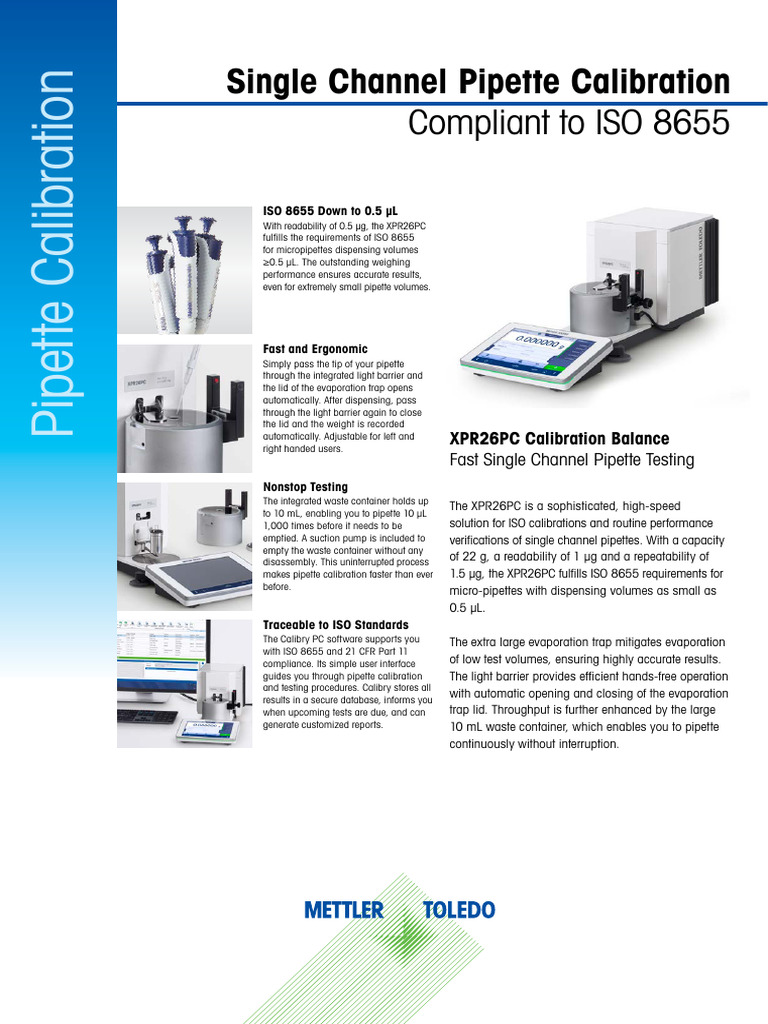 XPR26PC: ISO 8655 Pipette Calibration Balance | PDF | Computing