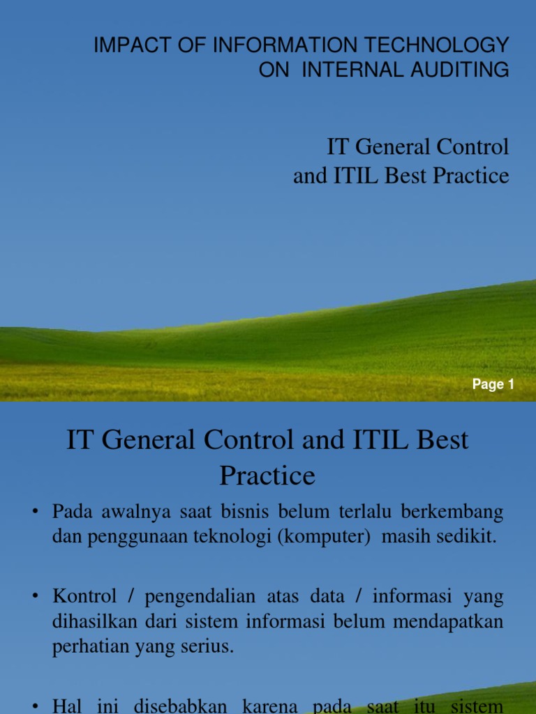 Chap 18 - IT General COntrol and ITIL Best Practices | PDF | ITIL ...