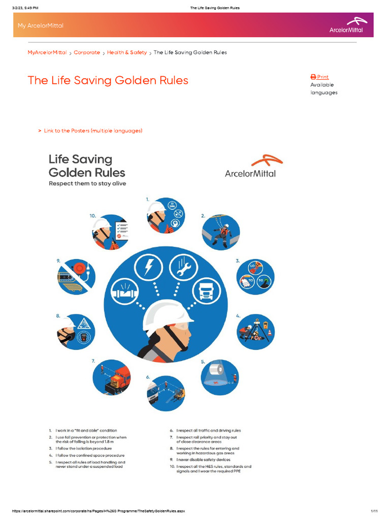 The Life Saving Golden Rules | PDF