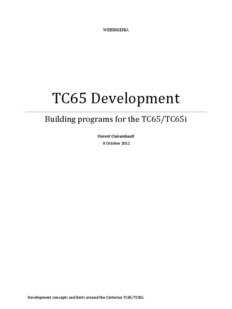 TC65 Dev | PDF | Net Beans | Applications & Software