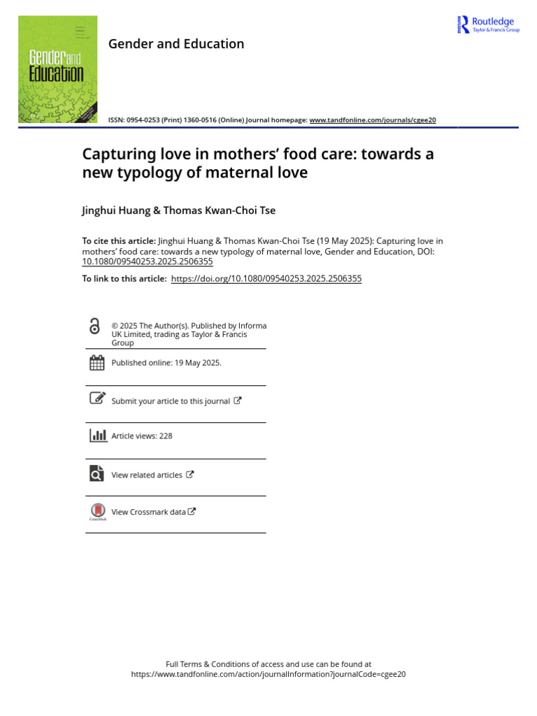Maternal Love in Chinese Food Care | PDF | Love | Parenting