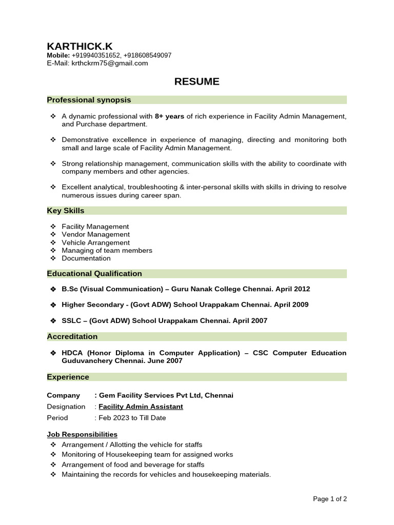 Karthick Resume | PDF