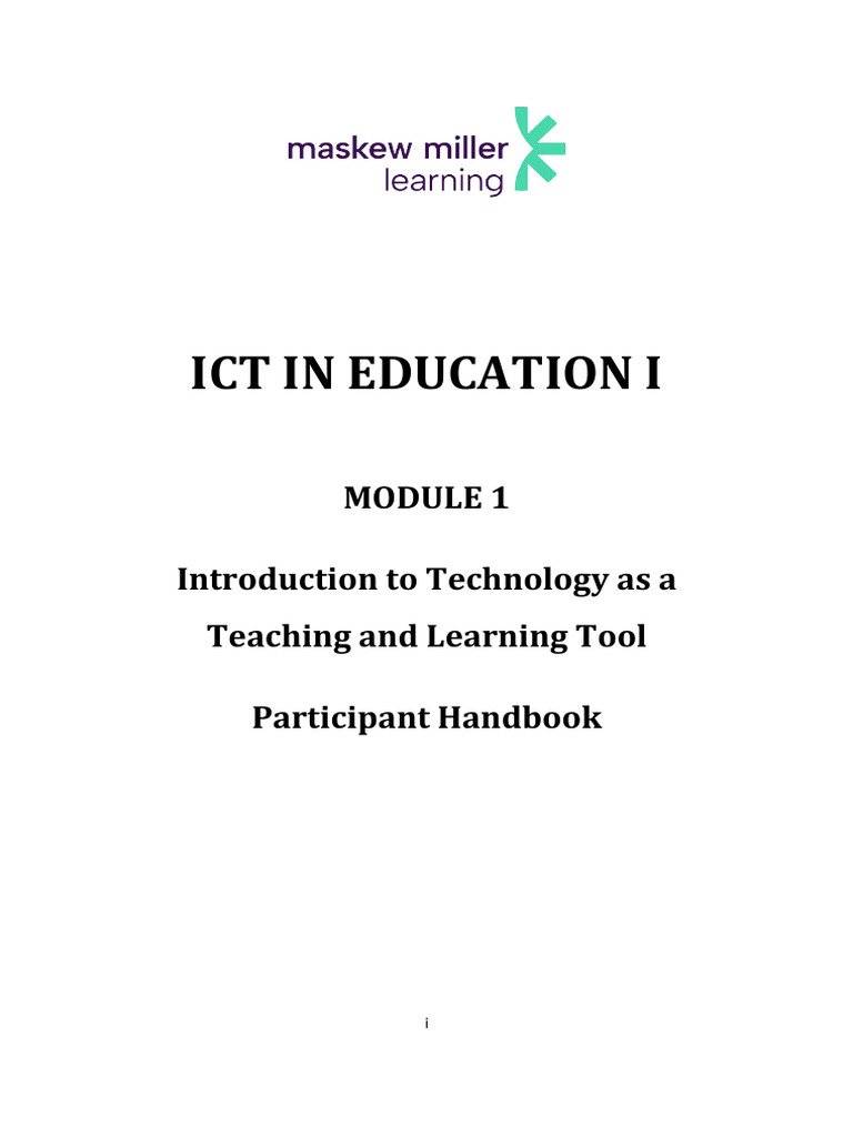 ICT in Education Module 1 Participant Handbook | PDF | Teaching Method | Learning