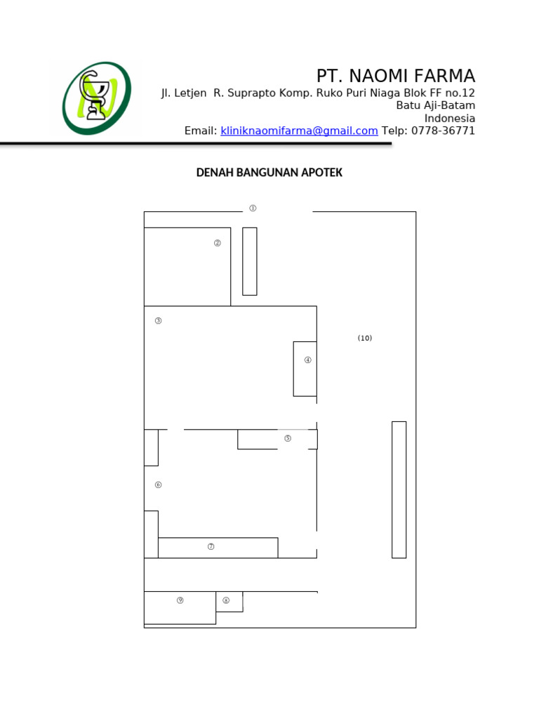 Denah Apotek Naomi Farma | PDF