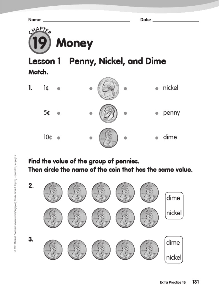 Counting and Understanding Coins | PDF | Nickel (United States Coin ...