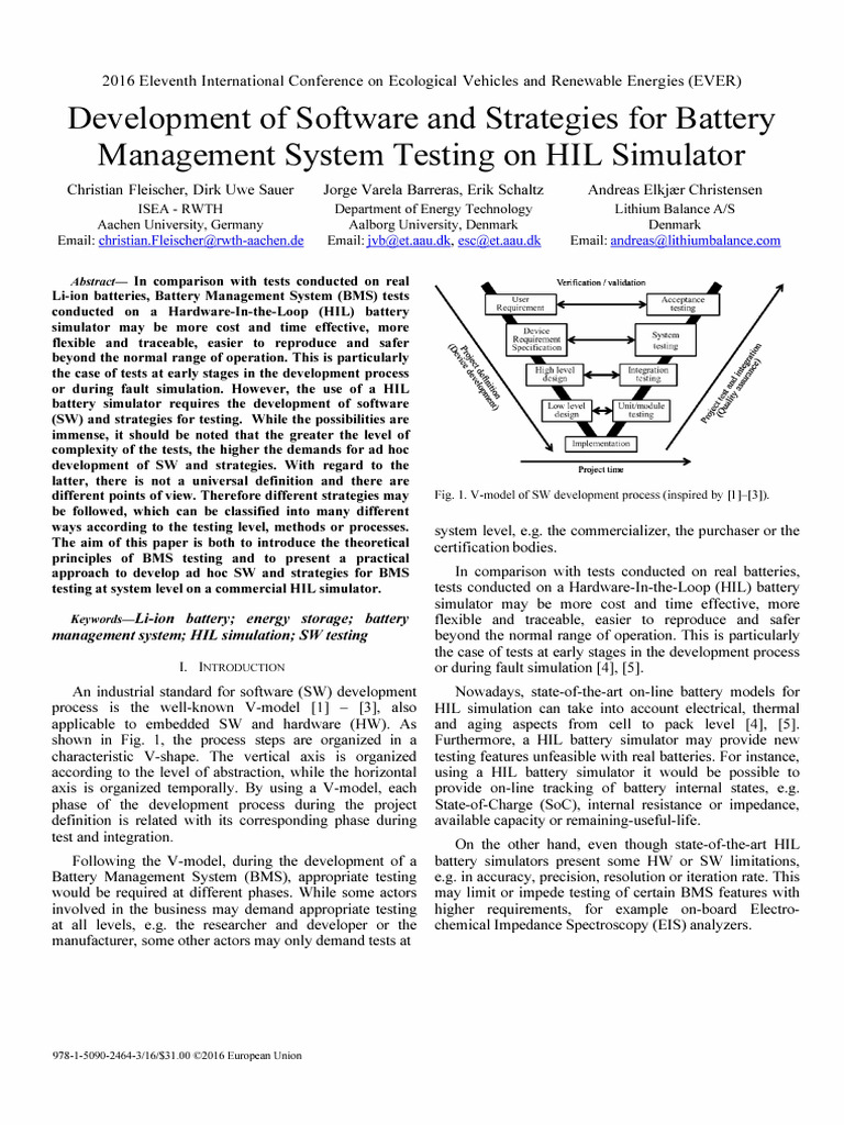 BMS Testing Strategies on HIL Simulators | PDF | Software Testing | System