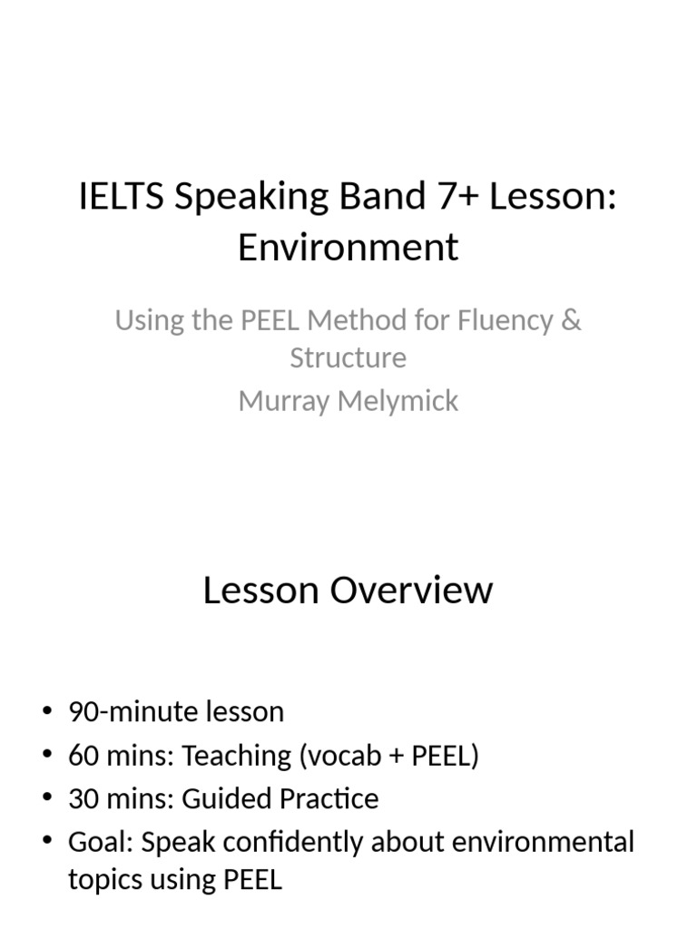 PEEL Method for IELTS Environment Speaking | PDF | Earth Sciences ...