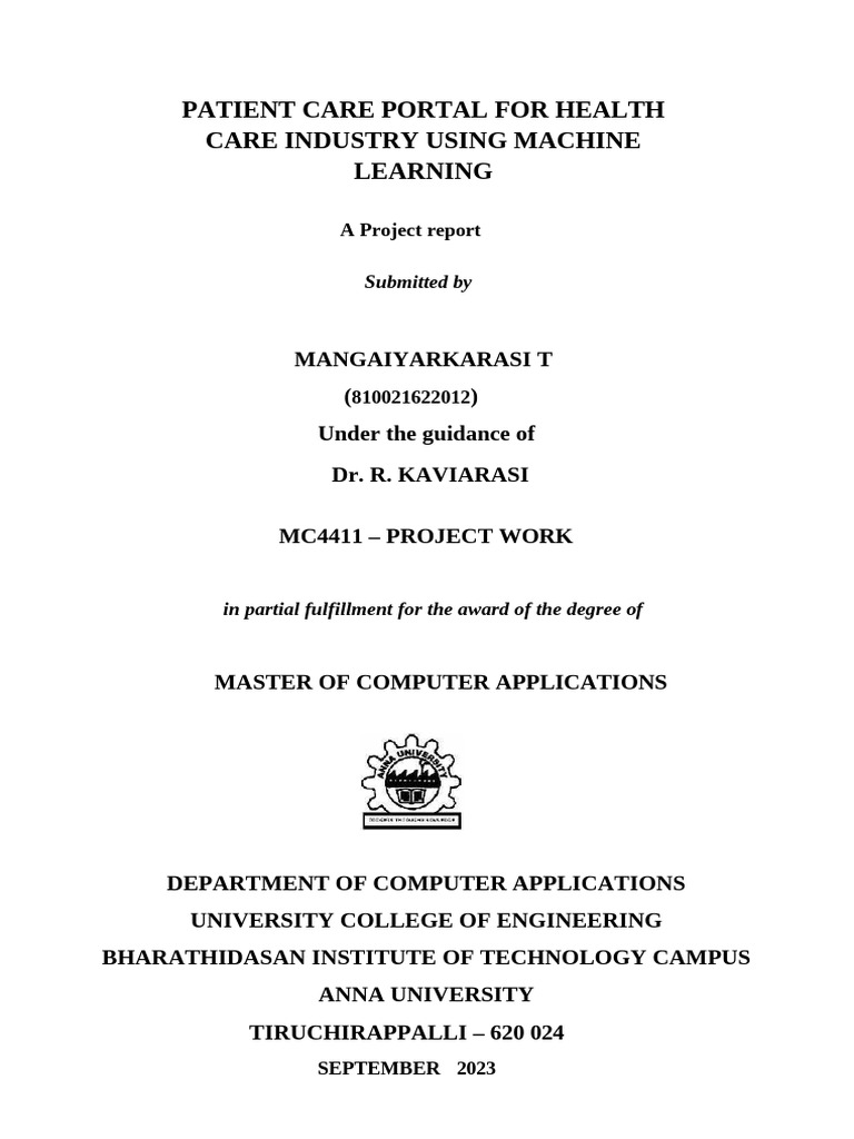 Machine Learning for Patient Care Portal | PDF | My Sql | Python ...