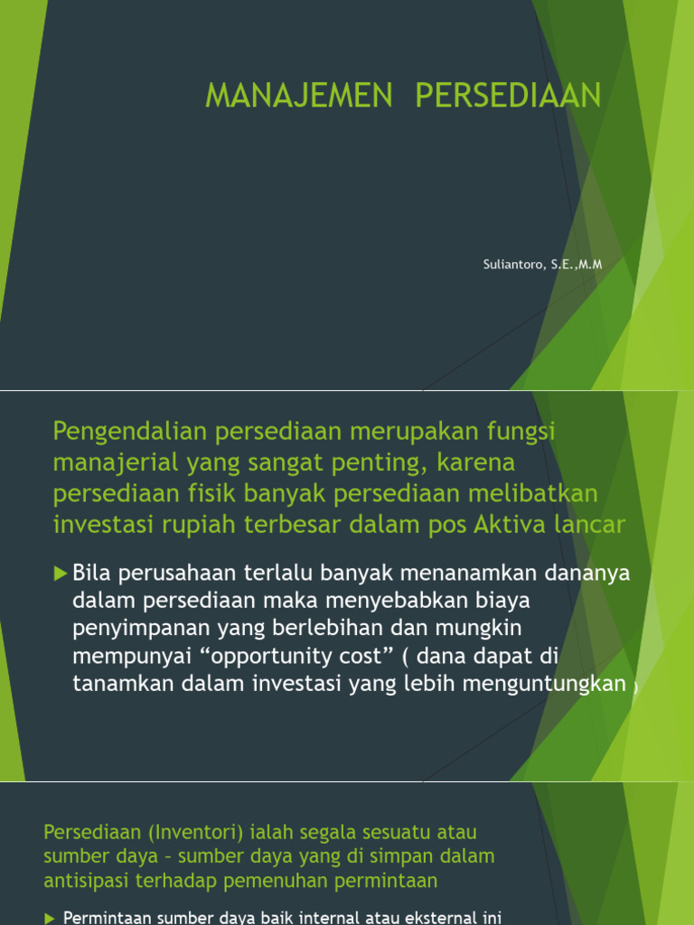Manajemen Persediaan dan Biaya EOQ | PDF
