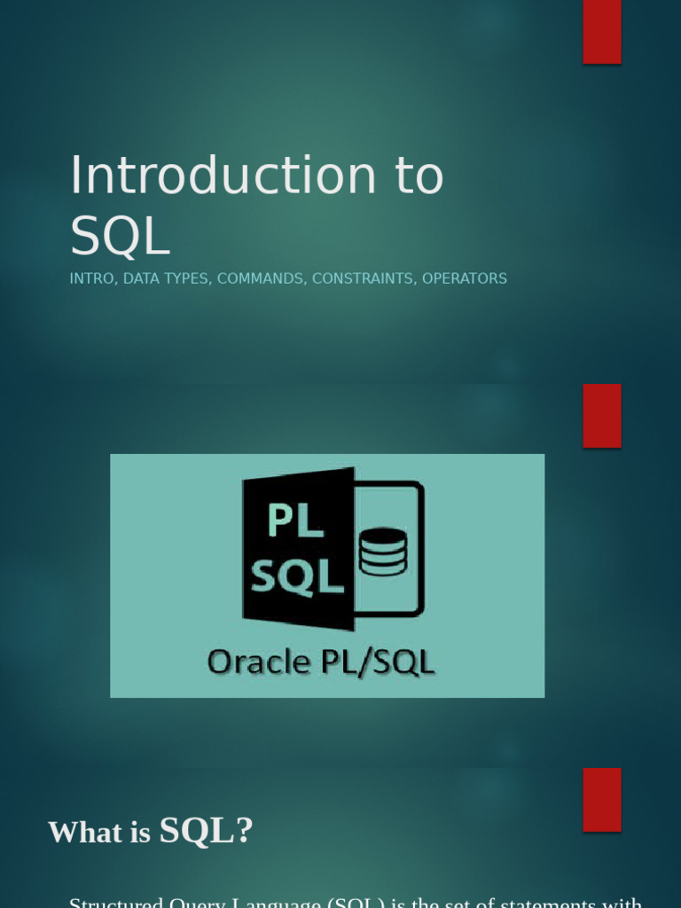 Introduction To SQL | PDF | Relational Database | Sql