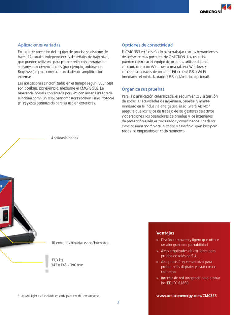 CMC 353 Brochure ESP 3 | PDF | Relé | Controlador de interfaz de red